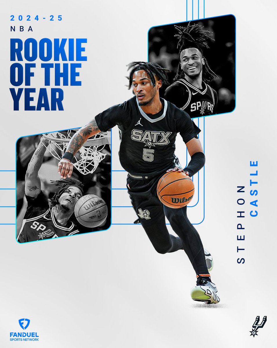 San Antonio Spurs' Stephon Castle Wins 2024-25 NBA Rookie of the Year ...