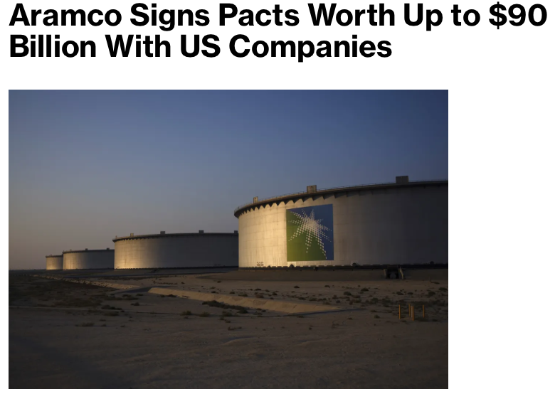 Saudi Aramco Signs 34 Agreements Worth $90 Billion With U.S. Companies ...