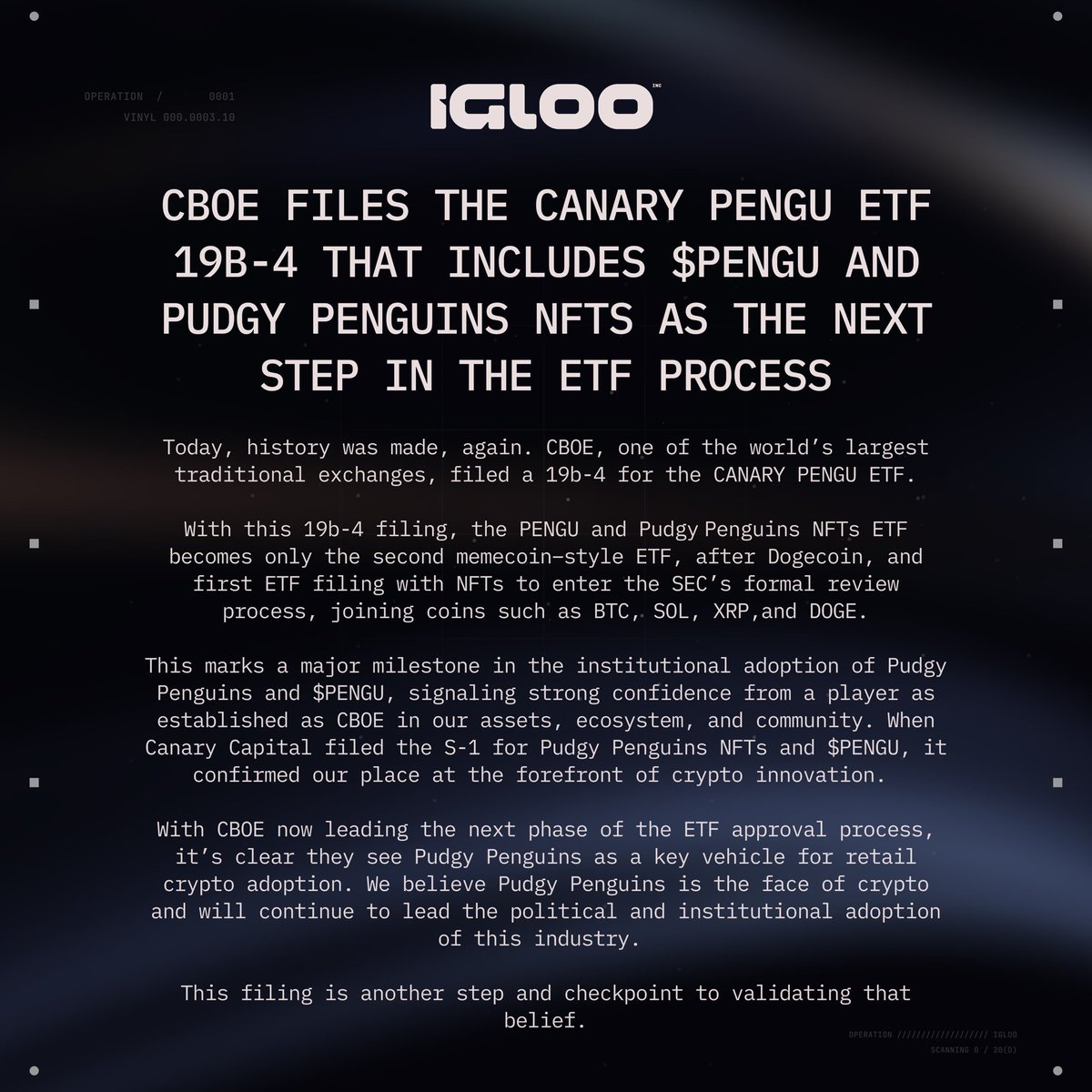 SEC Reviews Cboe PENGU ETF, First Memecoin Fund to Hold NFTs | DeepNewz ...