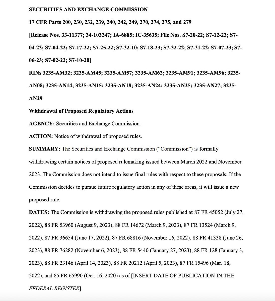 SEC Withdraws 14 Biden-Era Proposals Including Crypto Custody, DeFi ...