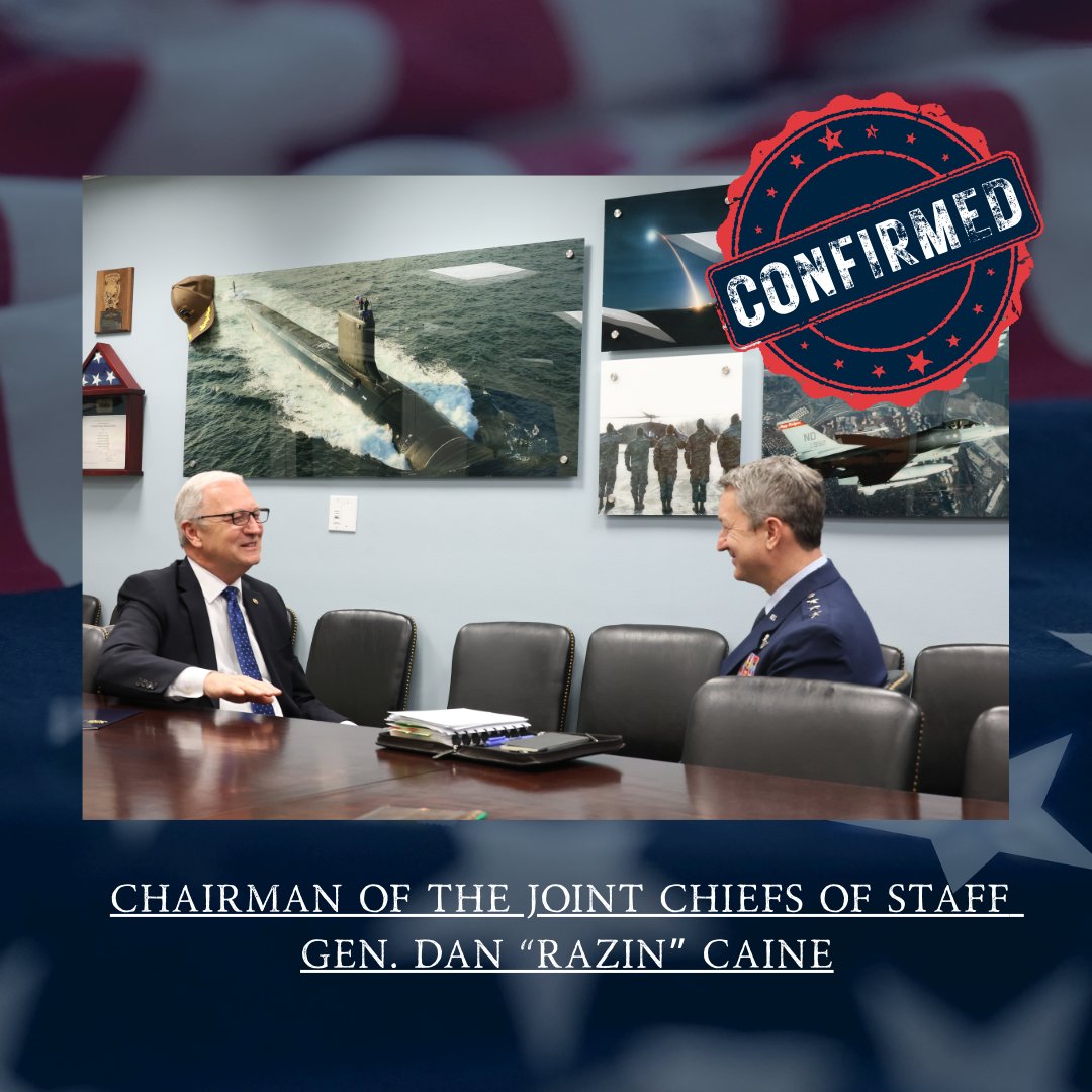 Senate Confirms Dan Caine as Chairman of Joint Chiefs in 60-25 Vote ...