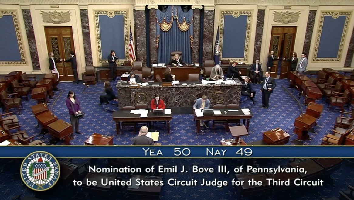 Senate Confirms Emil Bove to Third Circuit Court in 50-49 Vote Despite ...