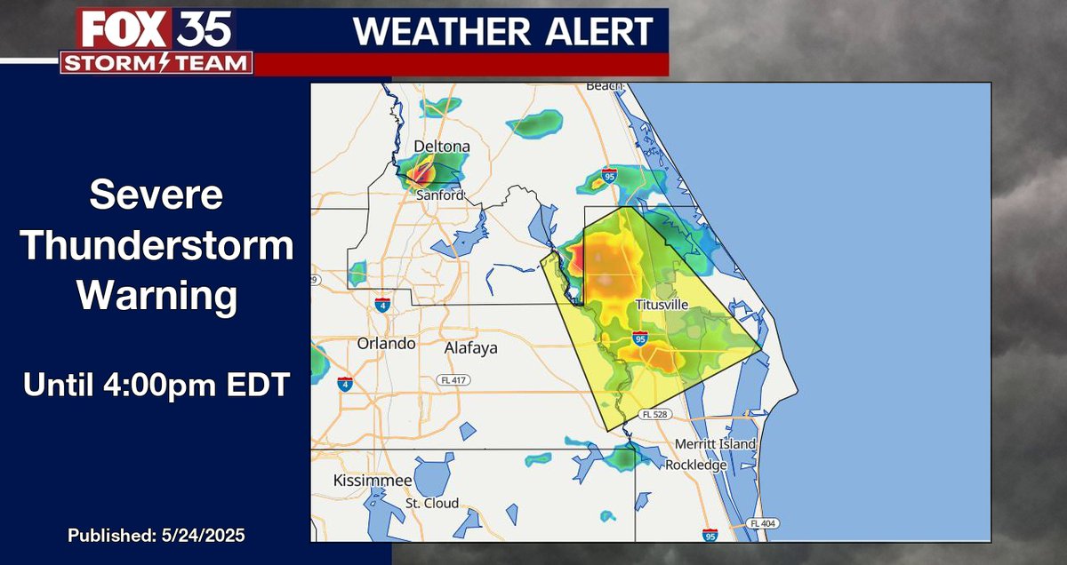 Severe Thunderstorm Warnings for Brevard, Orange, Osceola With 60 mph ...
