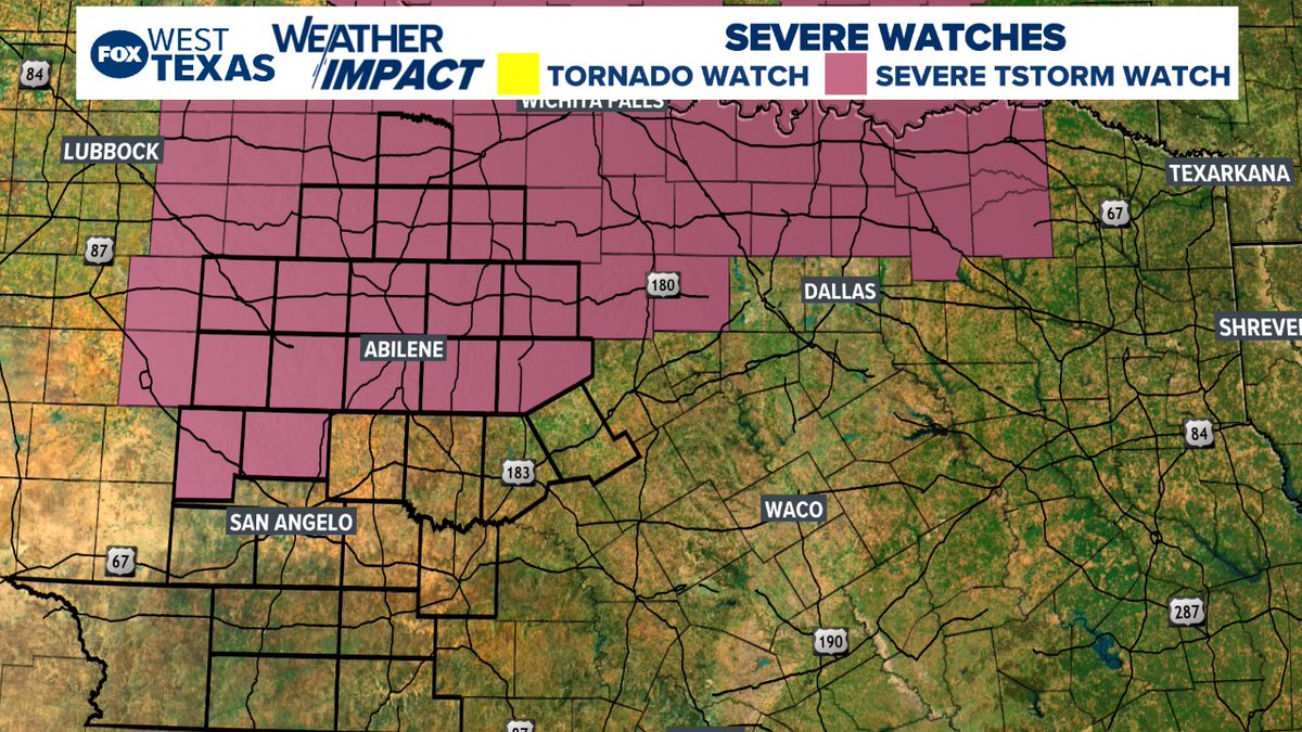 Severe Thunderstorm Watch for Oklahoma and Texas Until 10 PM CDT: Large ...