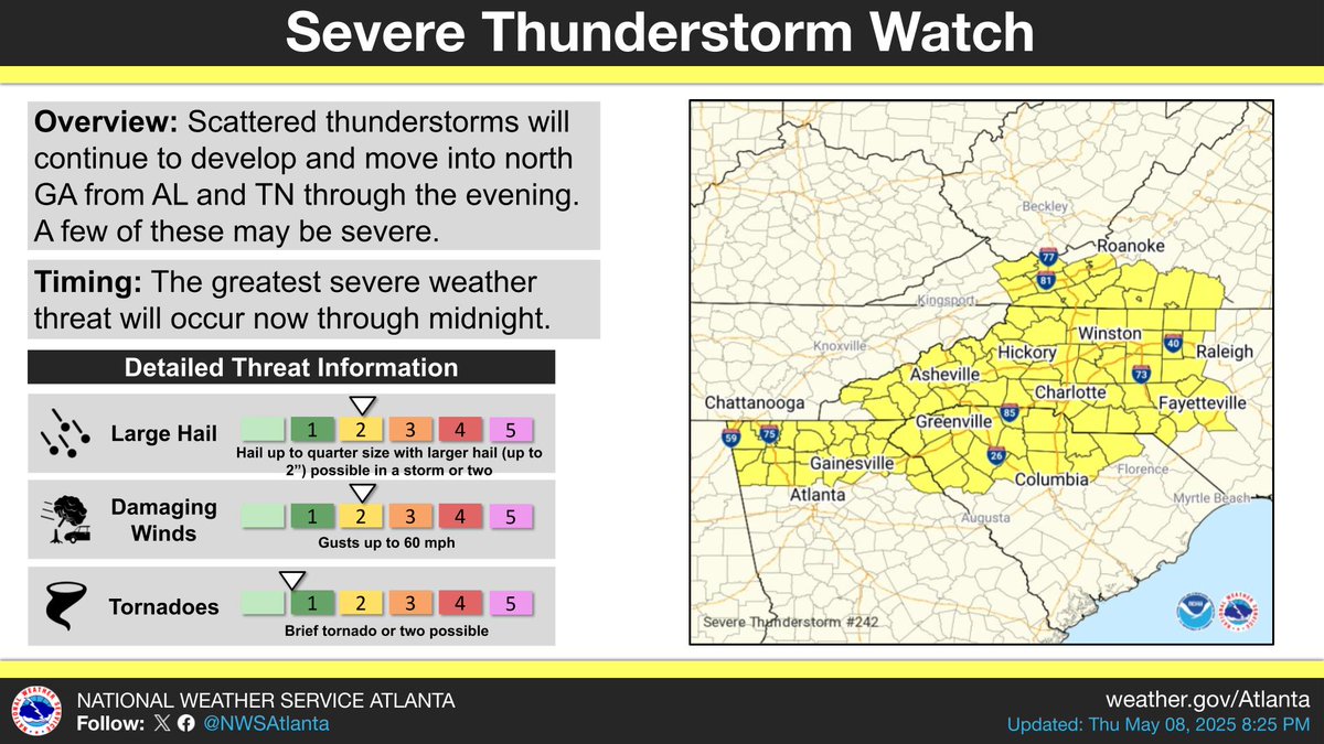 Severe Thunderstorms Prompt Warnings in GA, NC, SC, VA, AL | DeepNewz ...