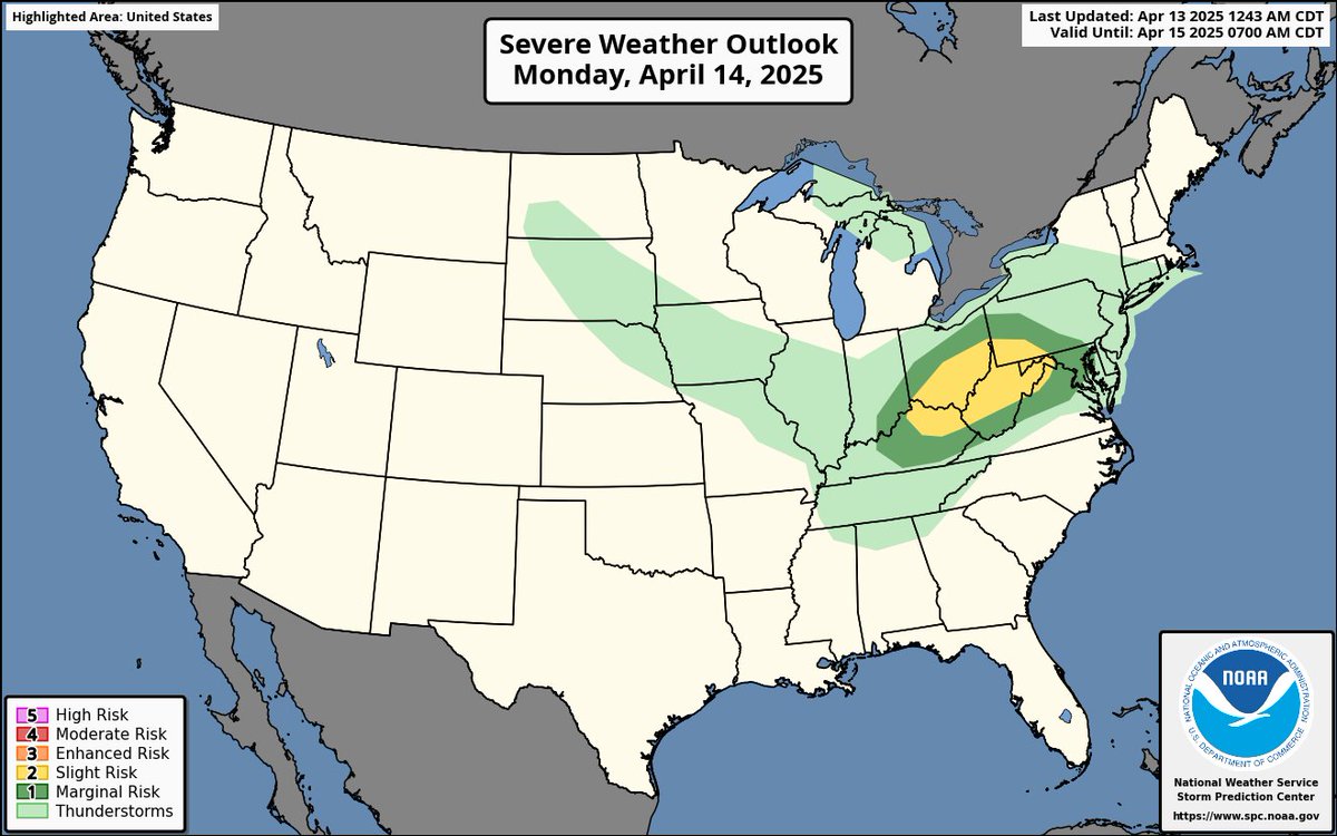 Severe Weather Monday: Level 2 Risk for Tornadoes, Damaging Winds in ...