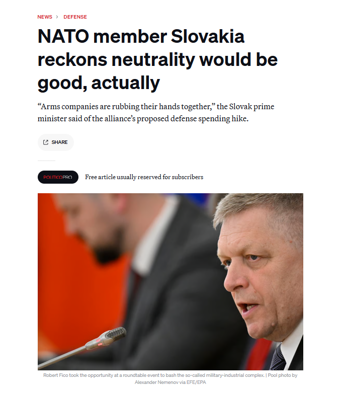 Slovak PM Robert Fico Questions 2004 NATO Membership, Criticizes ...