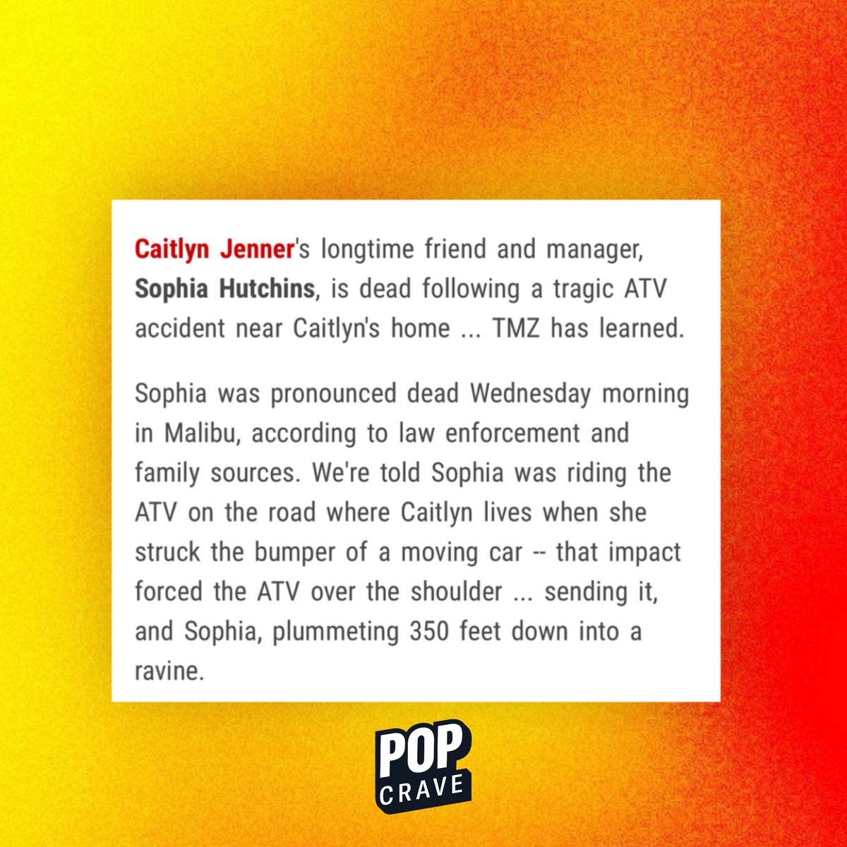 Sophia Hutchins, Caitlyn Jenner Manager, Dies in Malibu ATV Crash ...
