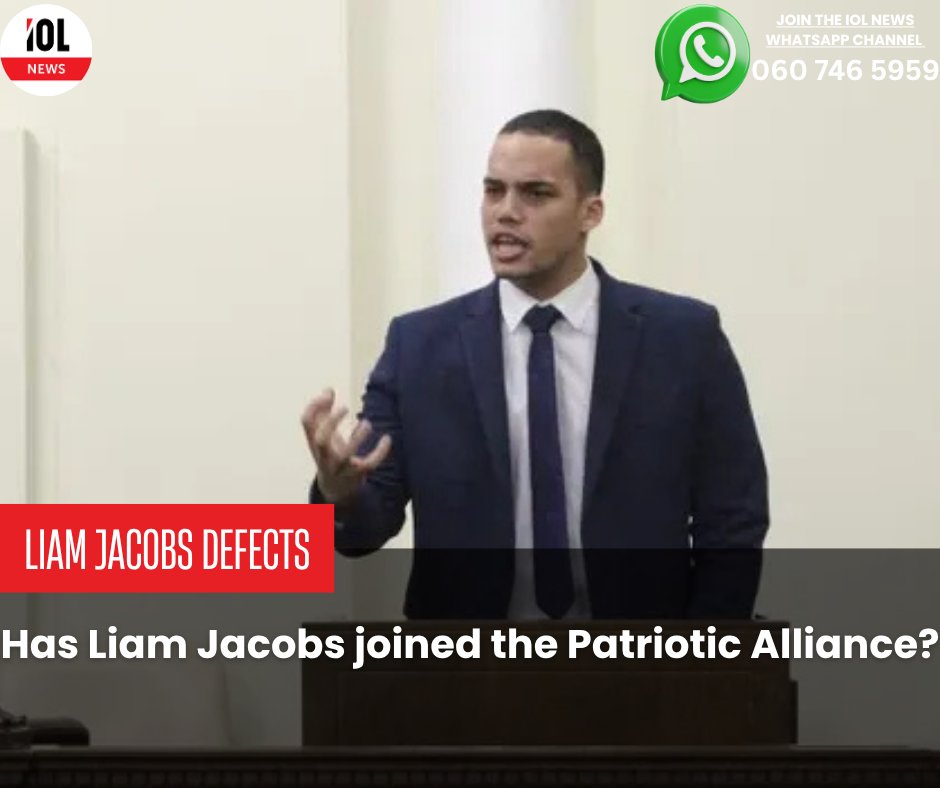 South African MP Liam Jacobs Quits DA, Defects to Patriotic Alliance ...
