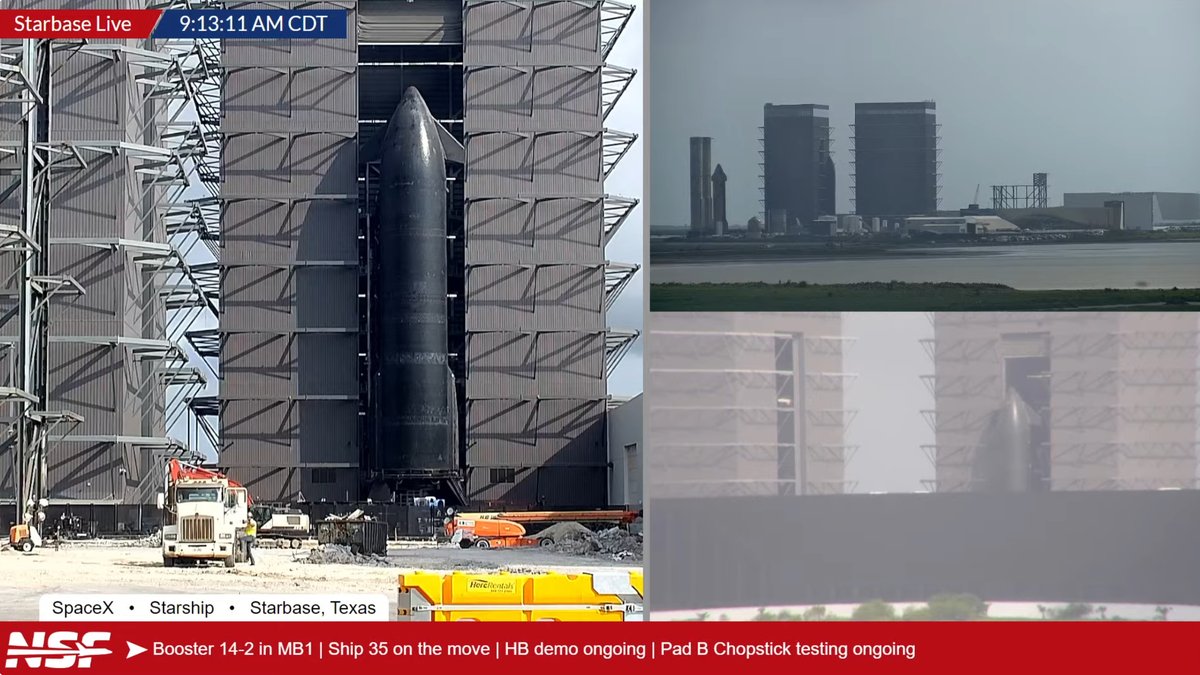 SpaceX’s Starship Ship 35 at Mega Bay 2 for Starlink Simulator ...