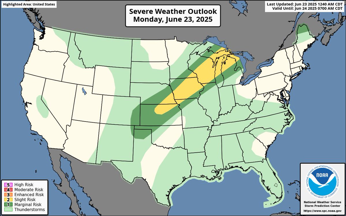 SPC Forecasts Slight to Moderate Severe Weather Risk With Winds, Hail, Tornadoes Across Plains ...