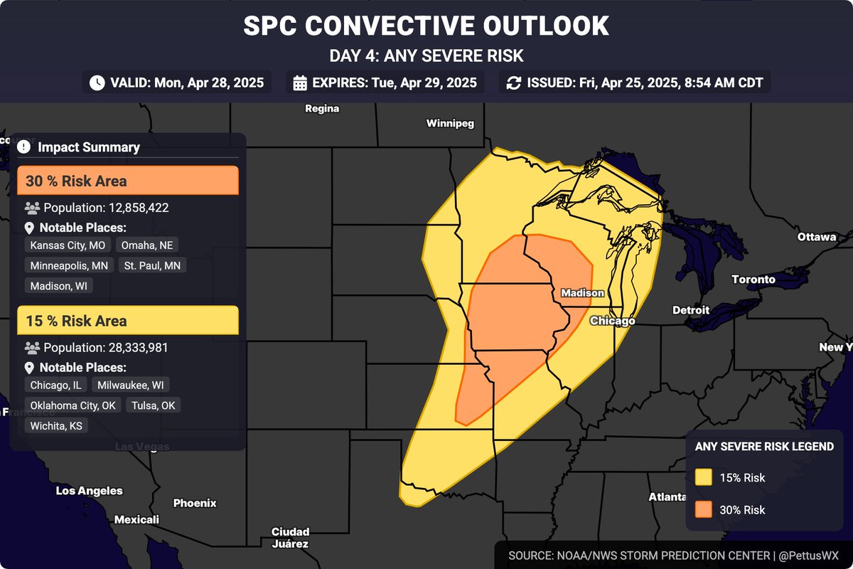 SPC Issues Rare April 28 Moderate Risk for Severe Weather Outbreak With Strong Tornadoes, Hail ...