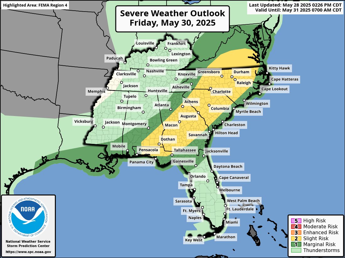 SPC Warns of Severe Thunderstorms With Large Hail, Damaging Winds ...