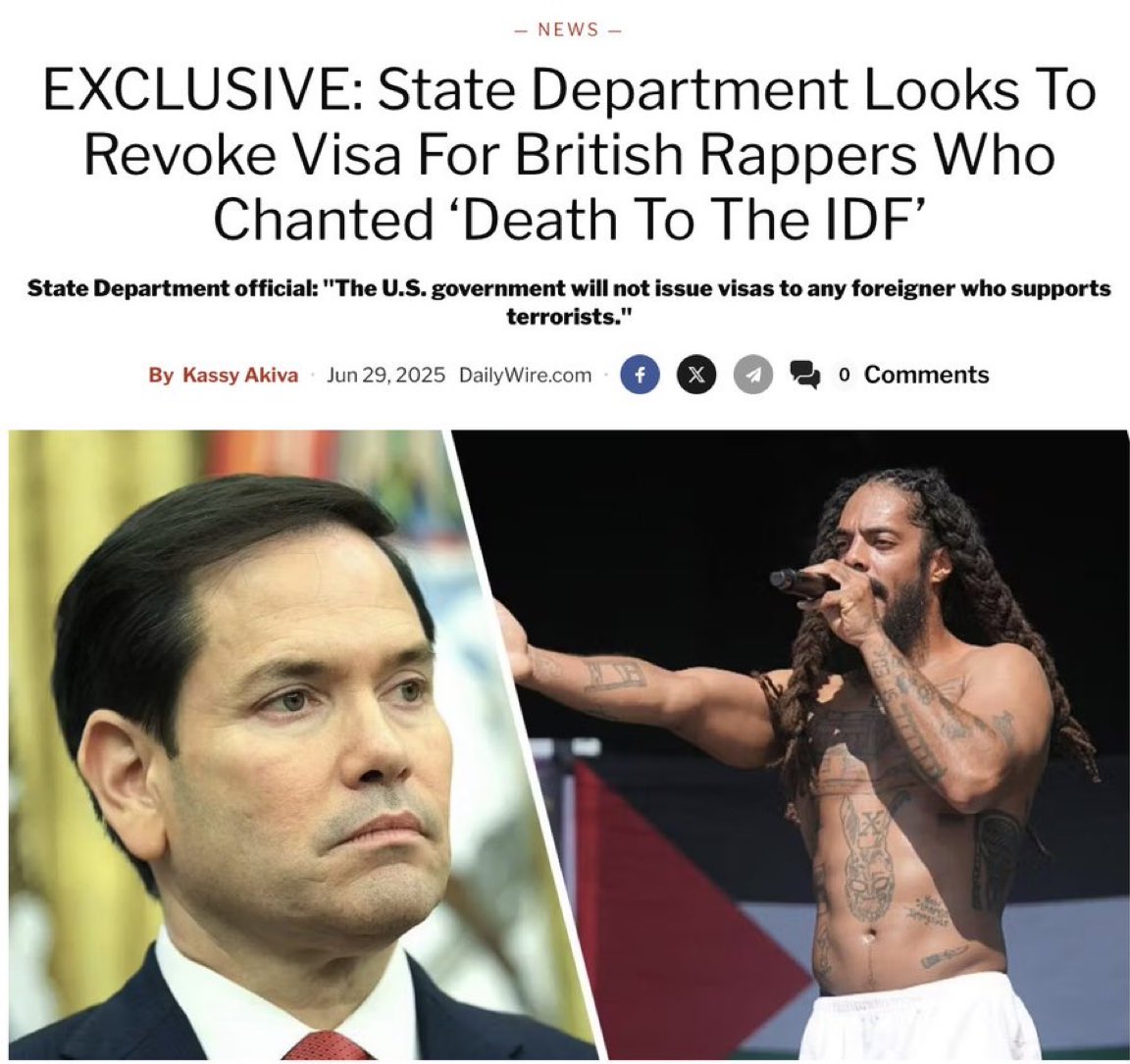 State Department Seeks to Pull Visas for UK Rap Duo After ‘Death to IDF ...