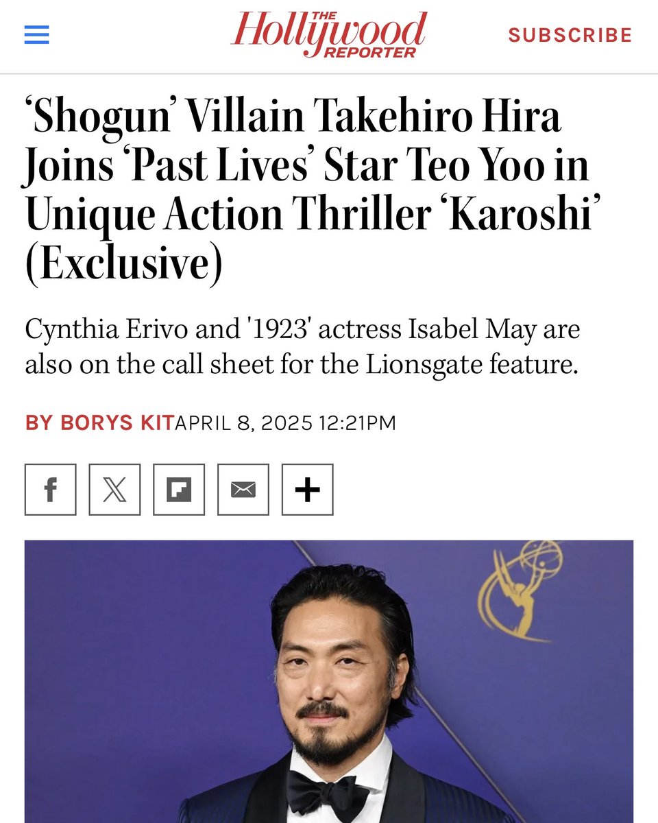 Takehiro Hira Joins Emmy-Nominated 'Karoshi' Cast Alongside Teo Yoo and Cynthia Erivo in ...