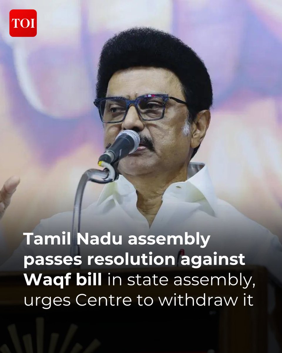 Tamil Nadu Assembly Passes Resolution Against Waqf Amendment Bill; MK ...