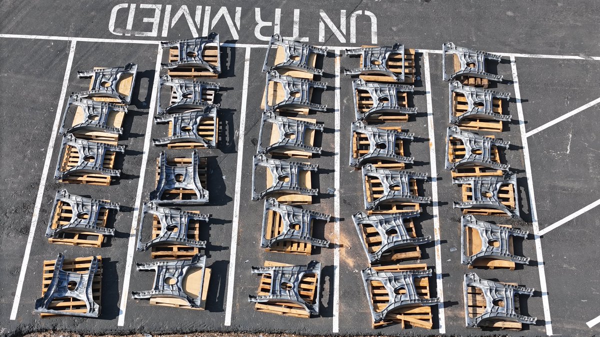 Tesla Reveals Cybercab Castings at North Yard as Individualized ...