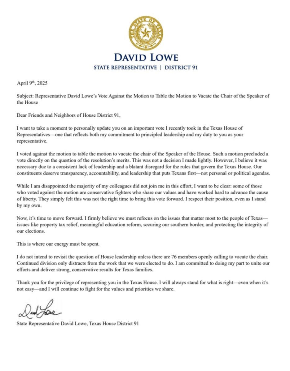 Texas House Votes 141-2 to Table Resolution Removing Speaker Dustin ...