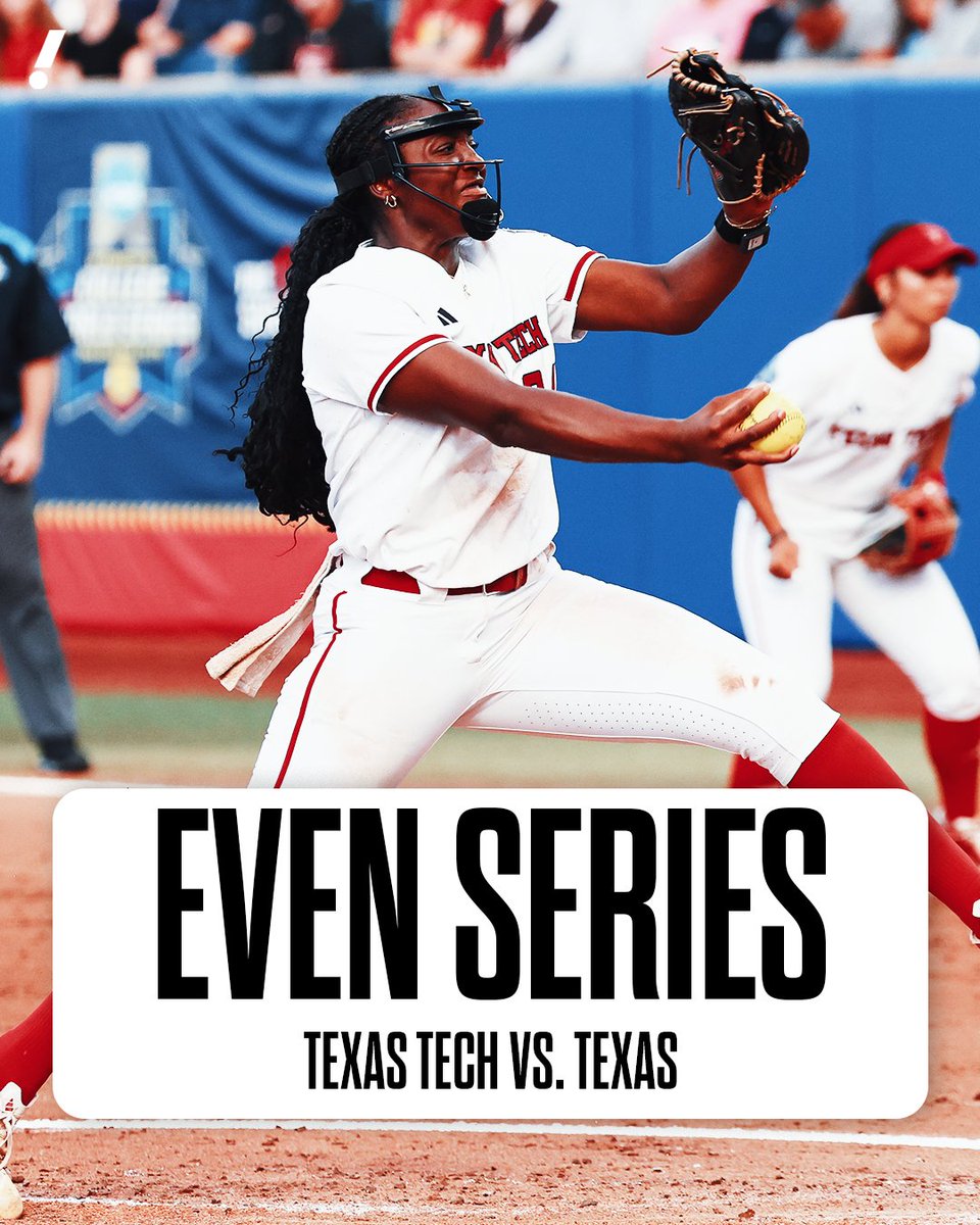 Texas, Texas Tech Tied 1-1 in WCWS Finals; Game 3 to Decide Title After 2-1, 4-3 Results ...