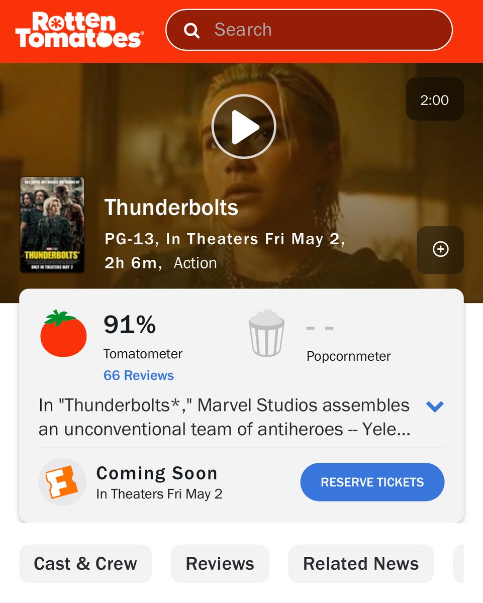 'Thunderbolts*' Scores 92% on Rotten Tomatoes, Highest-Rated MCU Film of Phase 5, Releases May 2 ...