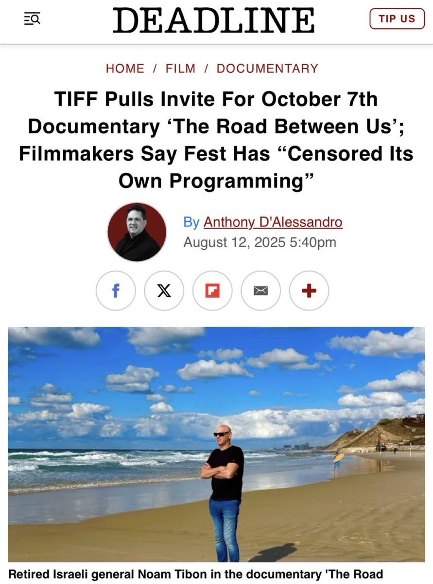 TIFF Pulls October 7 Documentary Citing Legal and Security Risks ...