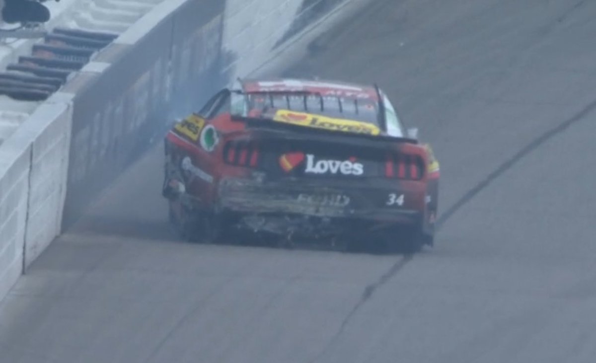 Todd Gilliland Blows Left Rear Tire on Lap 146, Crashes No. 34 Car ...