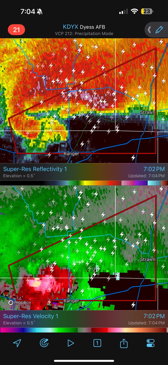 Tornado Confirmed Near Ranger, Texas On Ground North; Strawn and Santo ...