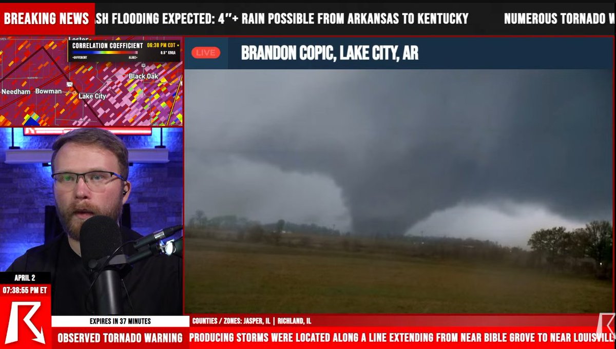 Tornado Emergency Declared in Lake City, Arkansas as Large Tornado ...