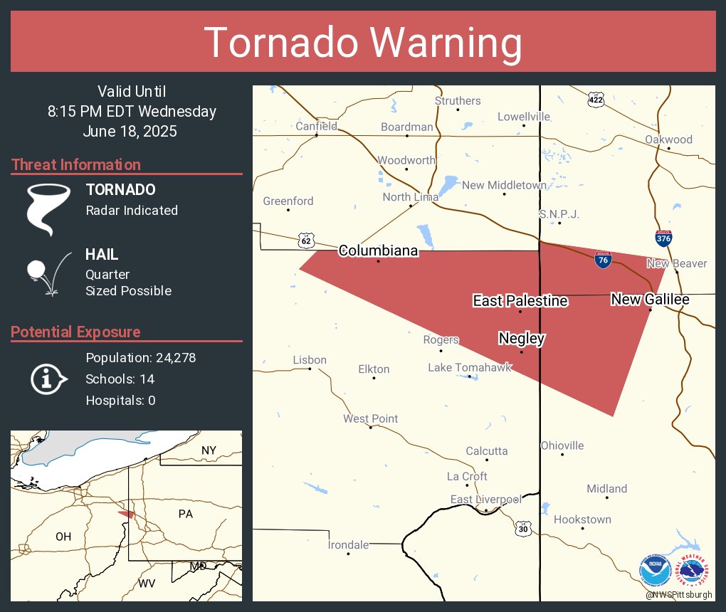 Tornado Warnings Roll Across Western Pennsylvania and Eastern Ohio ...