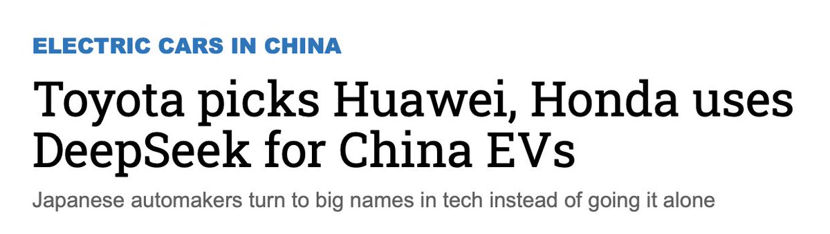 Toyota Chooses Huawei’s HarmonyOS for China EVs; Honda, BMW Partner with DeepSeek AI; Opens ...