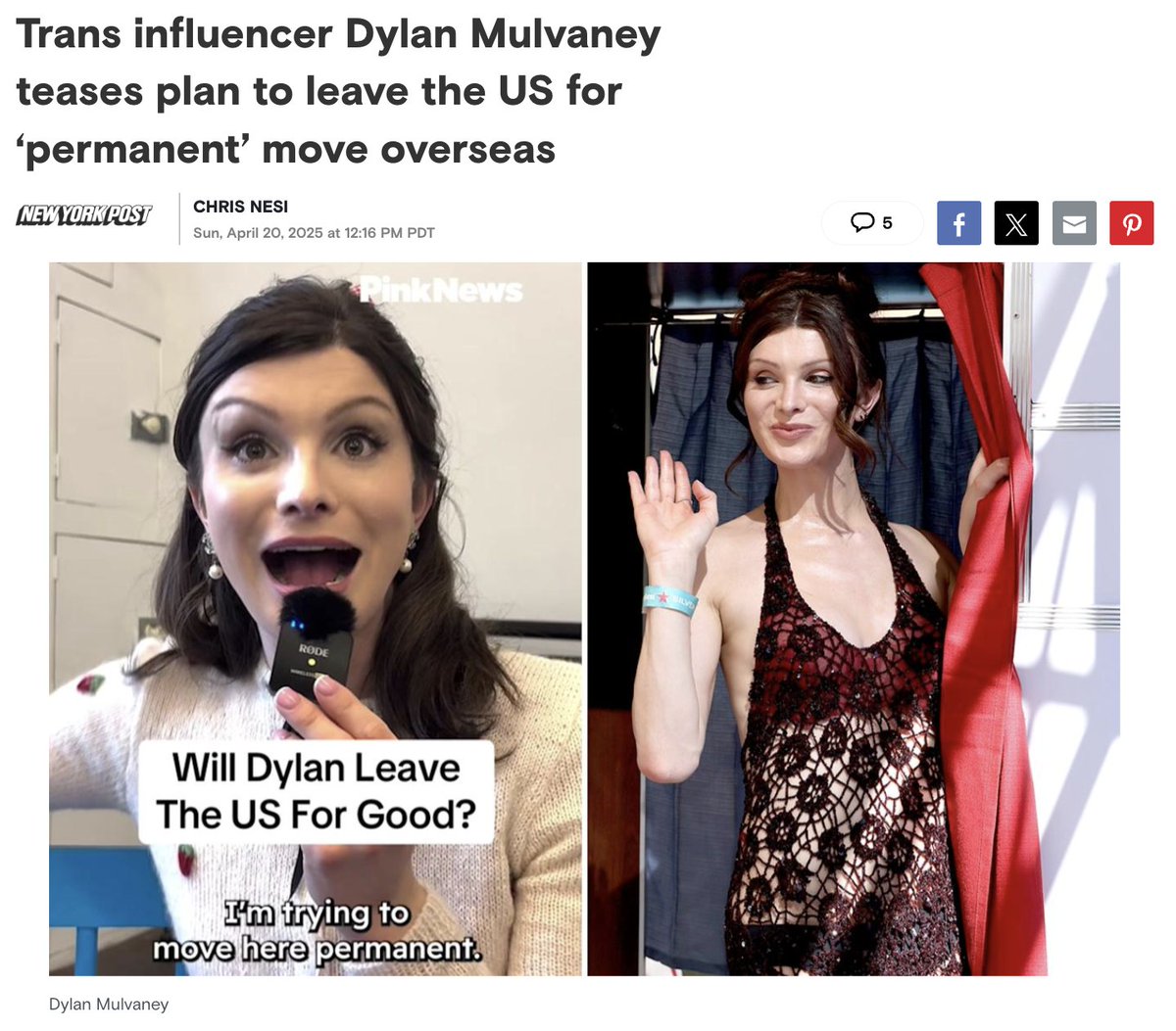 Transgender Influencer Dylan Mulvaney Plans Permanent Move From United ...
