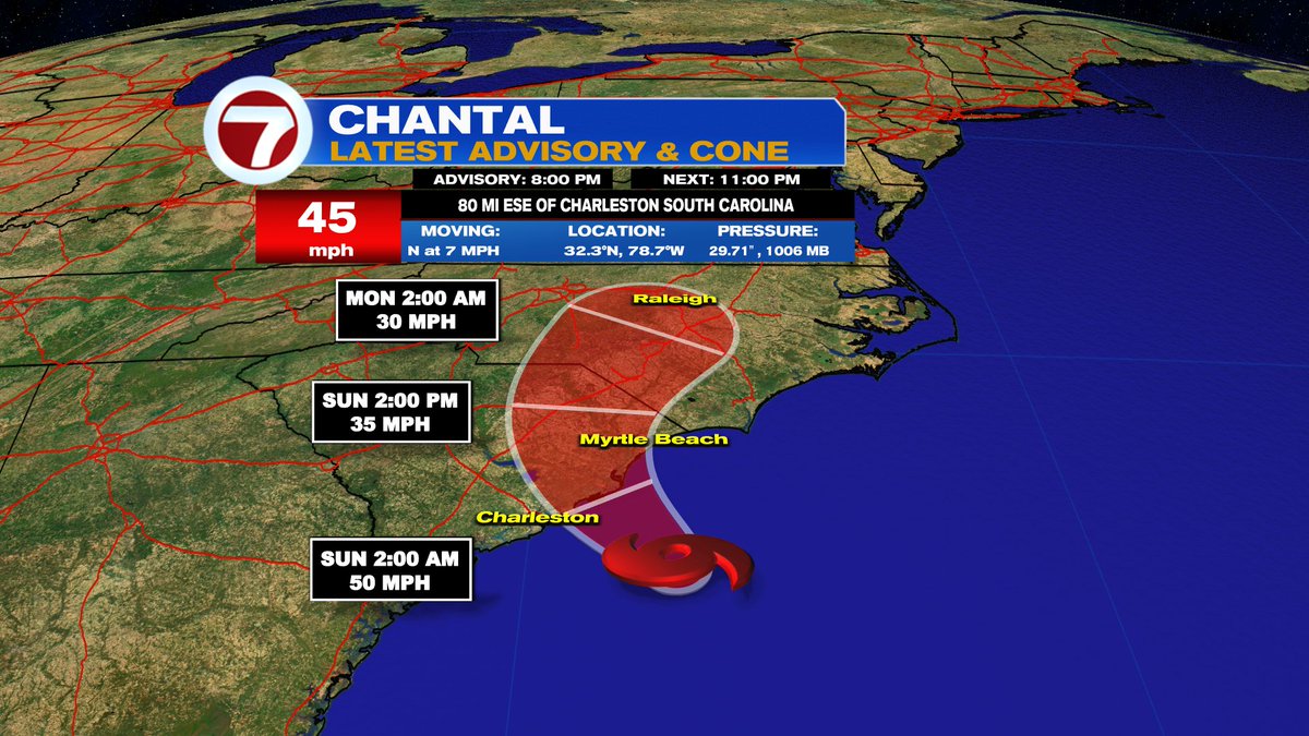 Tropical Storm Chantal Nears South Carolina Landfall With 60-Mph Winds ...