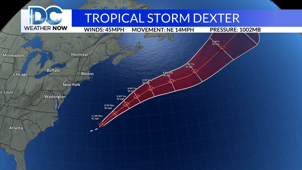 Tropical Storm Dexter, Fourth Named Storm of 2025, Forms East of North ...