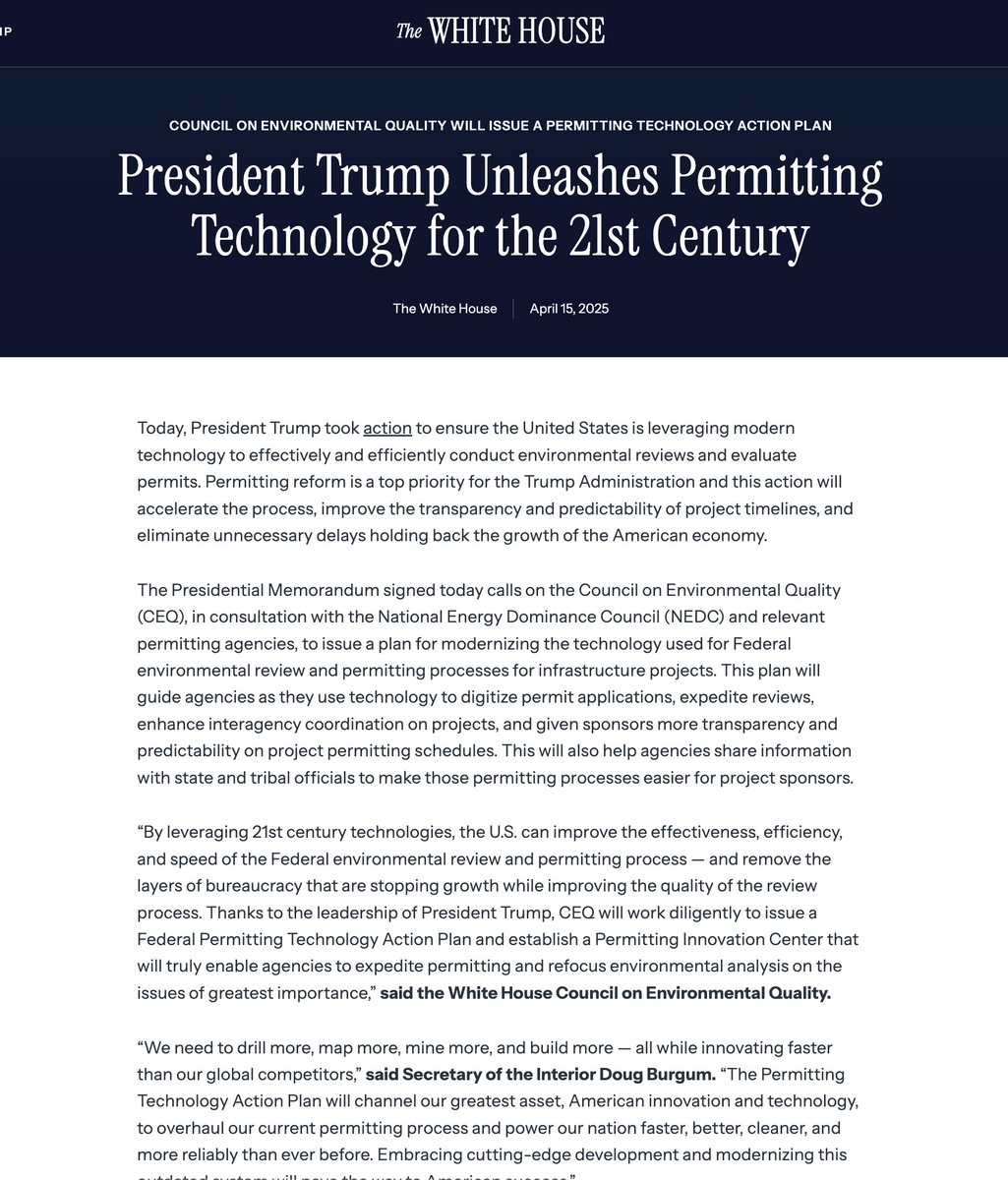 Trump Administration Advances AI Policy, Environmental Permitting ...