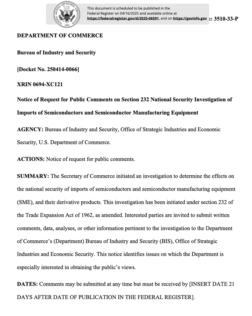 Trump Administration Launches Section 232 Probes Into Semiconductor and ...