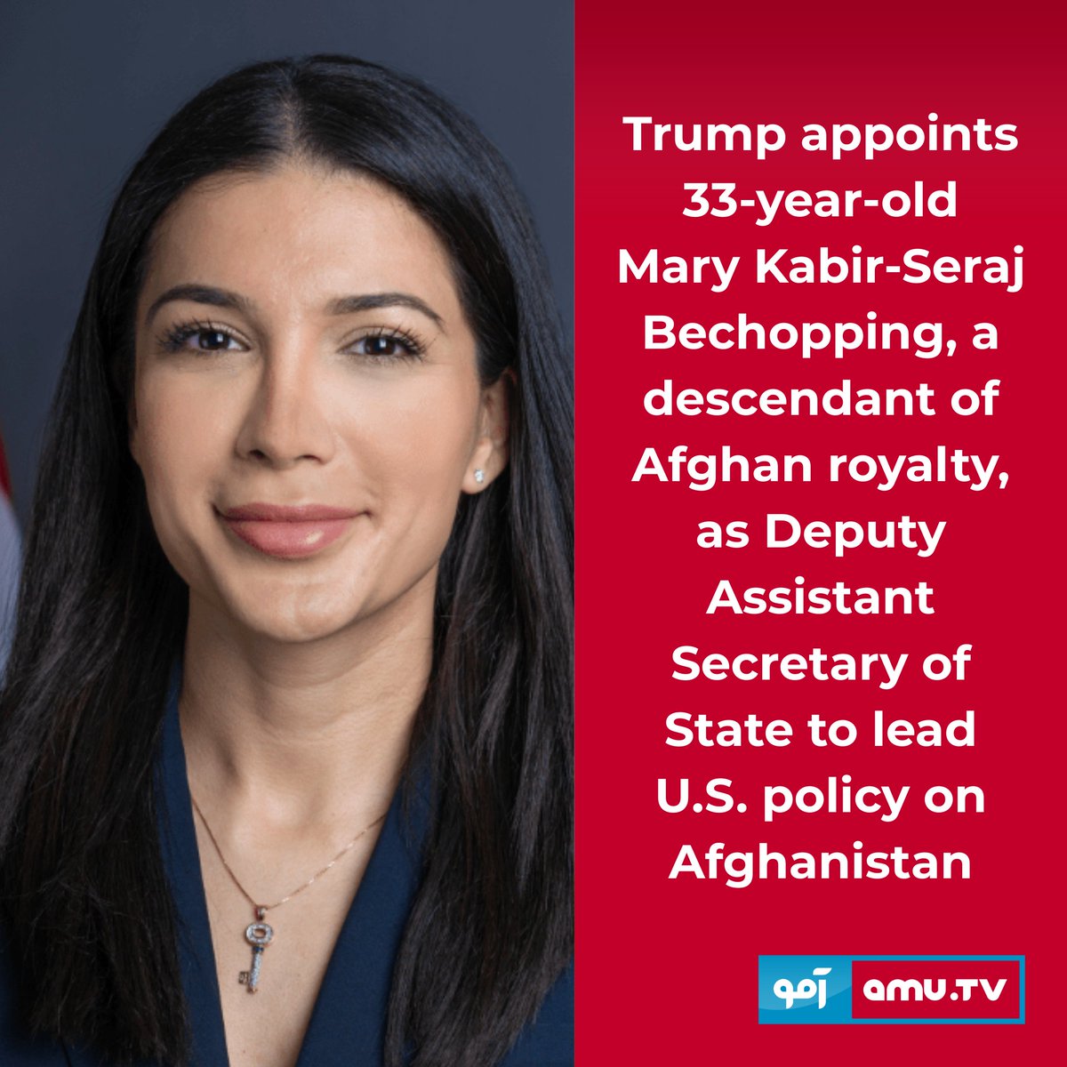 Trump Appoints 33-Year-Old Afghan-American Mary Kabir-Seraj Bischoping as Deputy Assistant ...