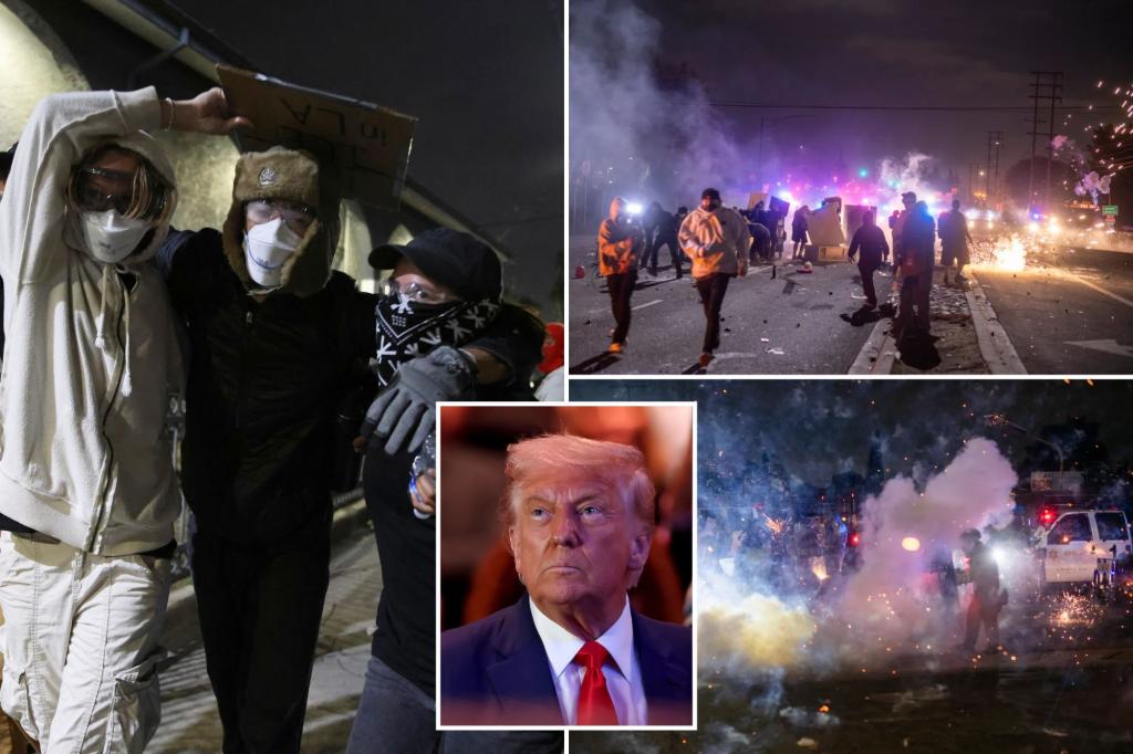 Trump Criticizes Newsom and Bass Over Violent Los Angeles Riots Amid ...