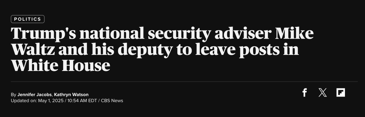 Trump Expected to Oust National Security Adviser Mike Waltz; Deputy ...