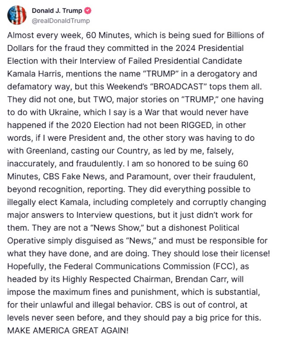 Trump Files Multi-Billion Dollar Lawsuit Against CBS Over Election ...