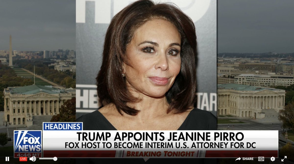 Trump Names Fox Host Jeanine Pirro Interim U.S. Attorney for Washington, D.C. | DeepNewz US Gov ...