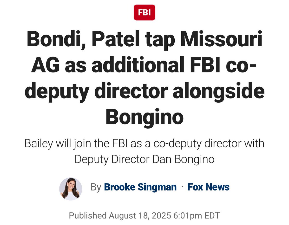 Trump Names Missouri AG Andrew Bailey Co-Deputy FBI Director | DeepNewz ...