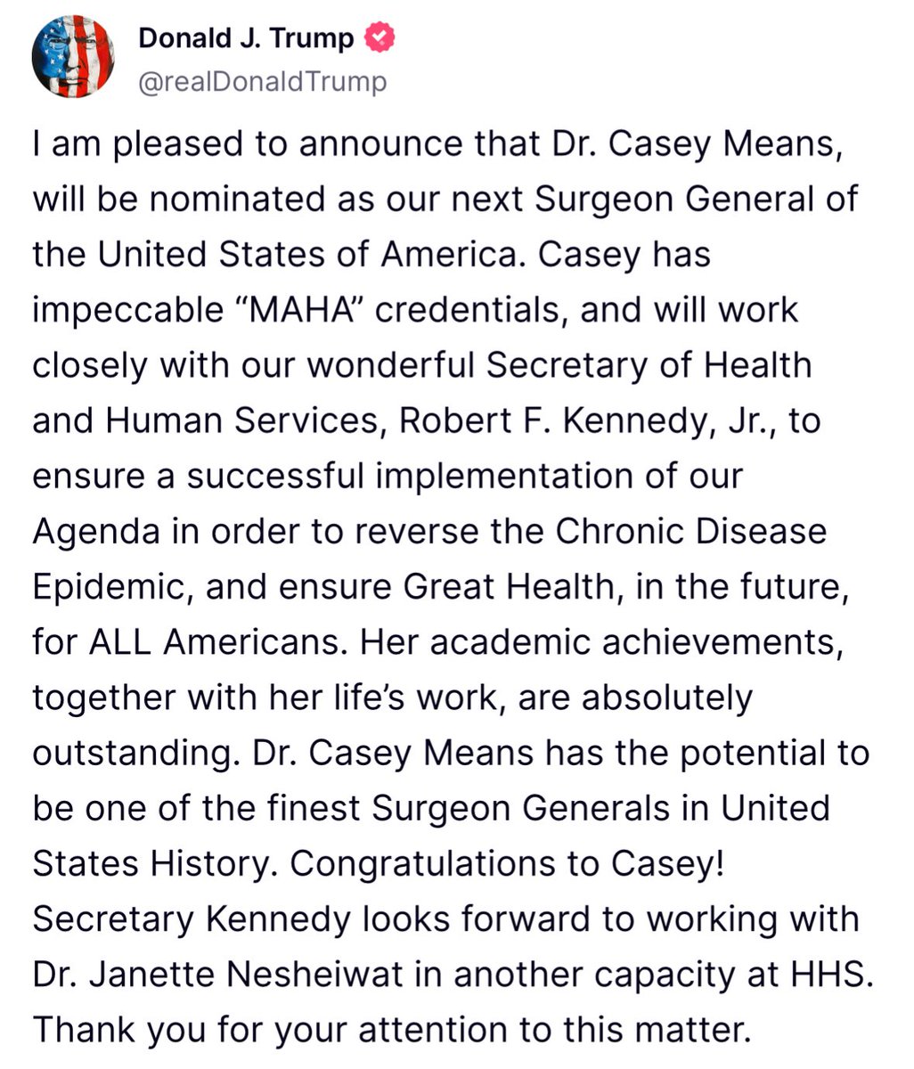 Trump Nominates 37-Year-Old Dr. Casey Means as Surgeon General Amid ...