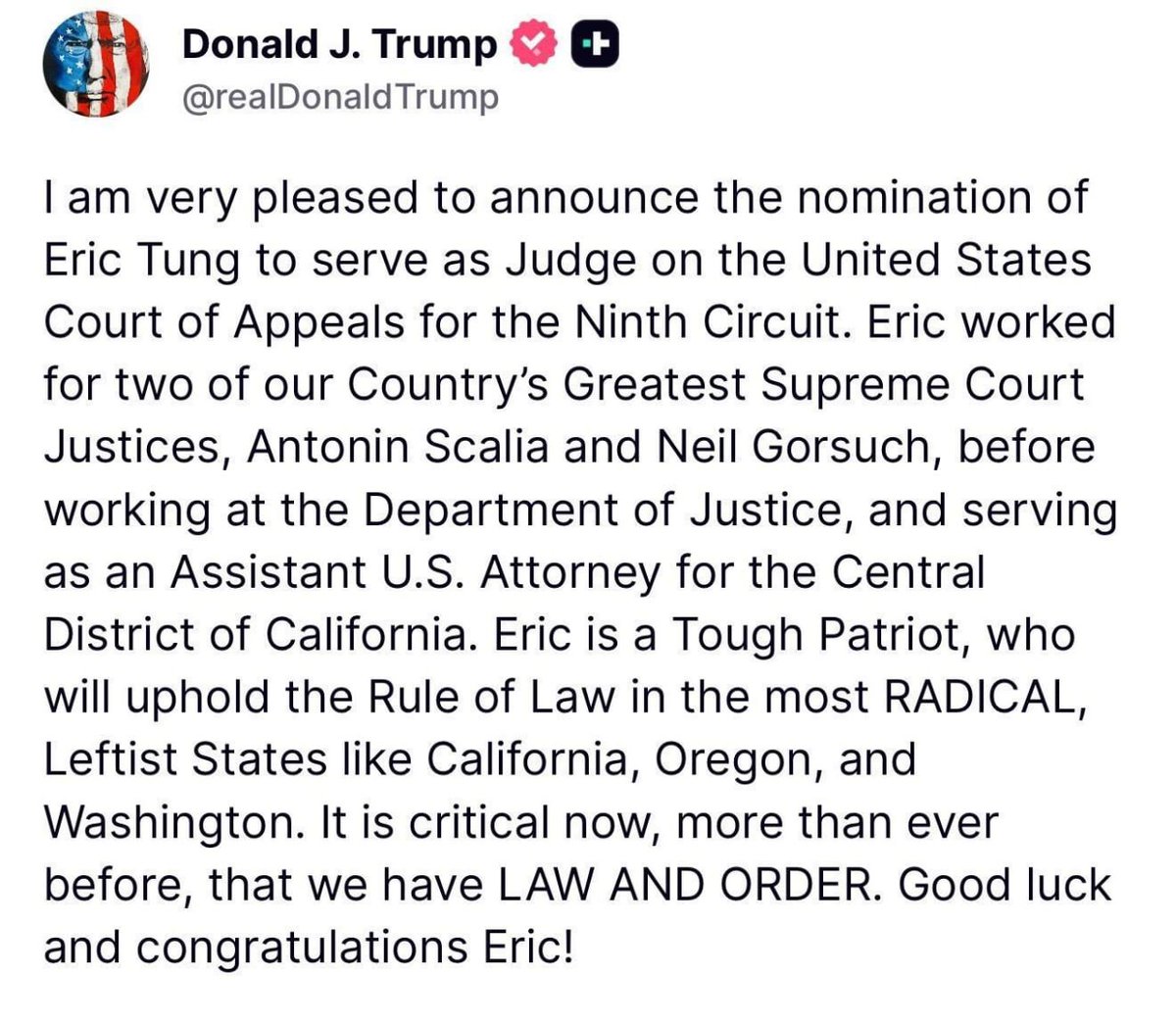 Trump Nominates Eric Tung and Joshua Dunlap to U.S. Appeals Courts ...