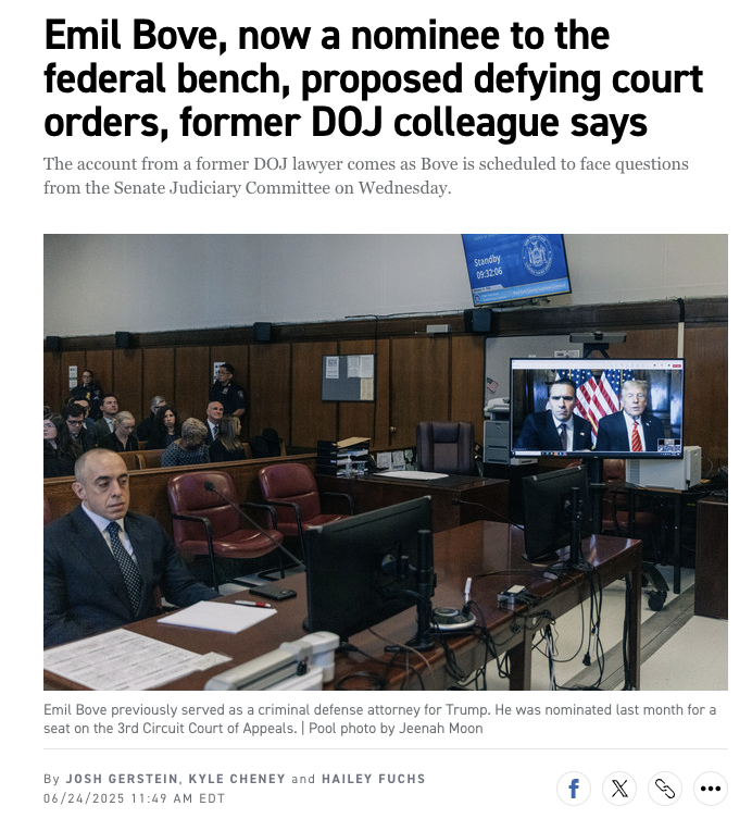 Trump Nominee Emil Bove Denies Whistleblower Claim He Urged DOJ to Defy ...