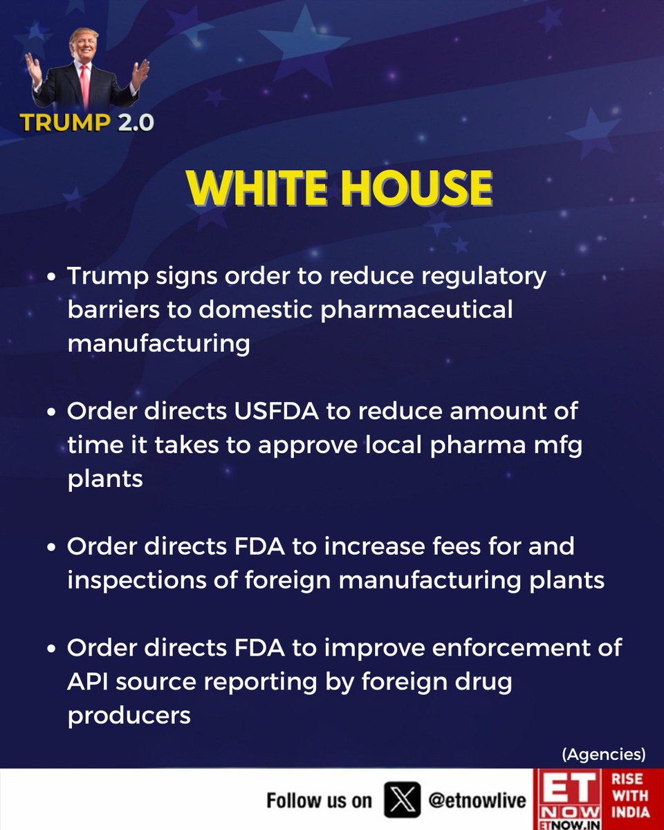 Trump Orders FDA to Expedite Drug Plant Approvals, Plans Tariffs and ...