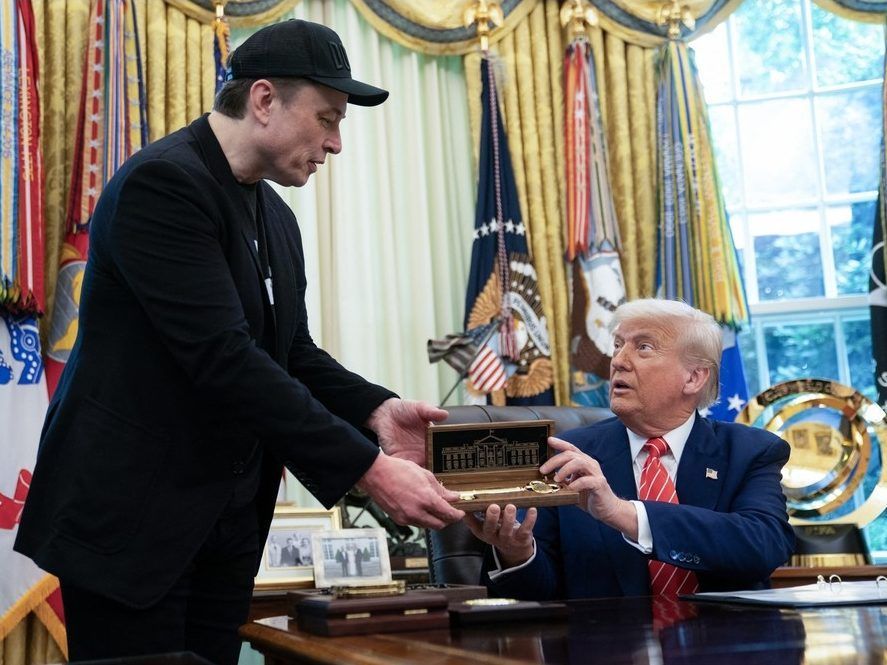 Trump Presents Ceremonial Key as Elon Musk Departs DOGE, USAID Cuts and ...