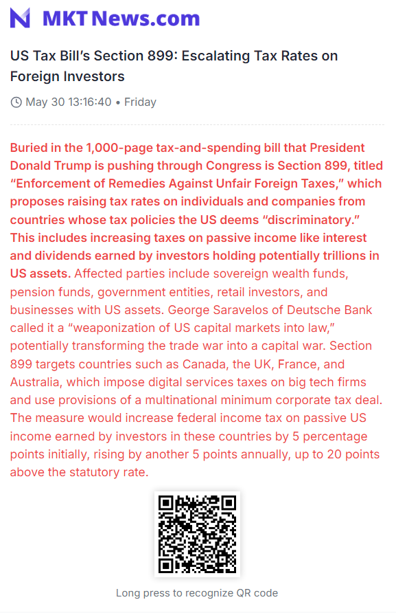 Trump's 'One Big Beautiful Bill' Raises Foreign Investor Tax Up to 20% ...