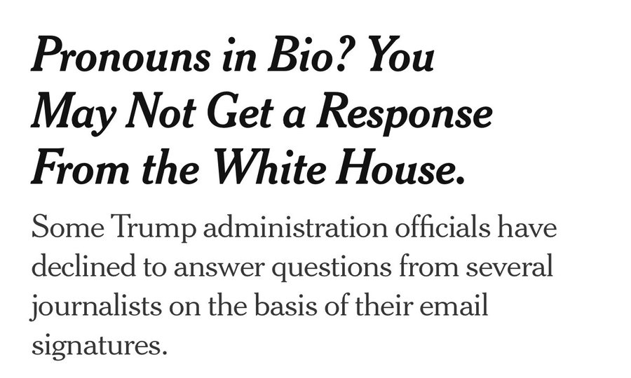Trump White House Policy: No Response to Reporters With Pronouns in ...