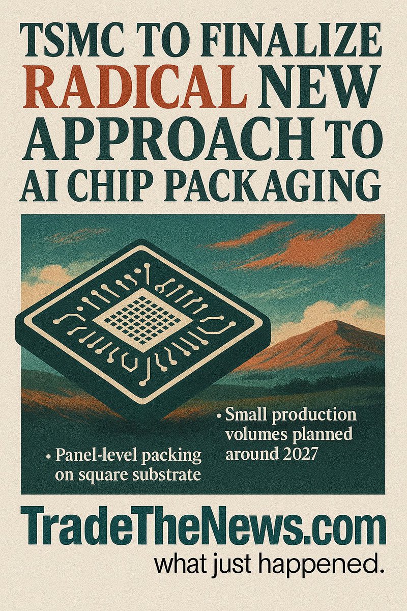 TSMC Nears Finalization of Panel-Level Chip Packaging for Nvidia, Google AI Chips, Production ...