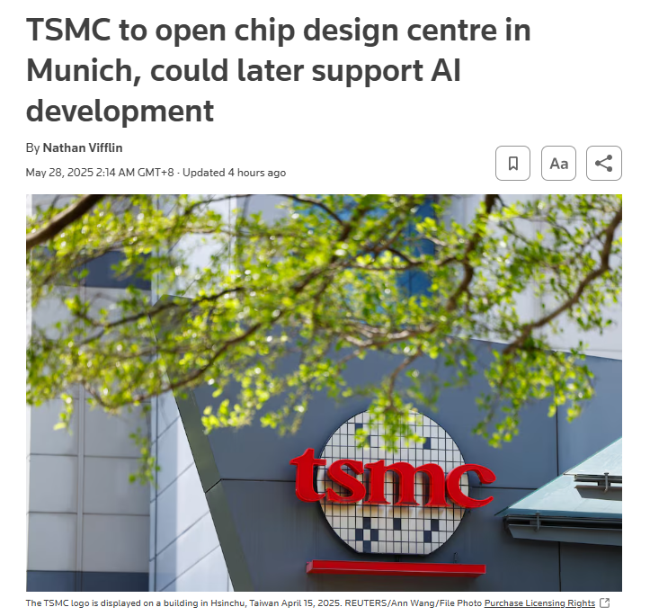 TSMC to Open Munich Chip Design Center in 2025, With €10 Billion ...